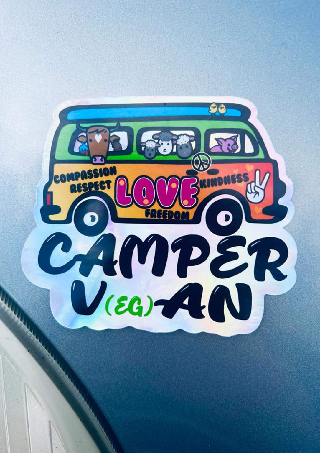 Vinyl Vegan Sticker -Vegan Camper Van | Viva La Vegan